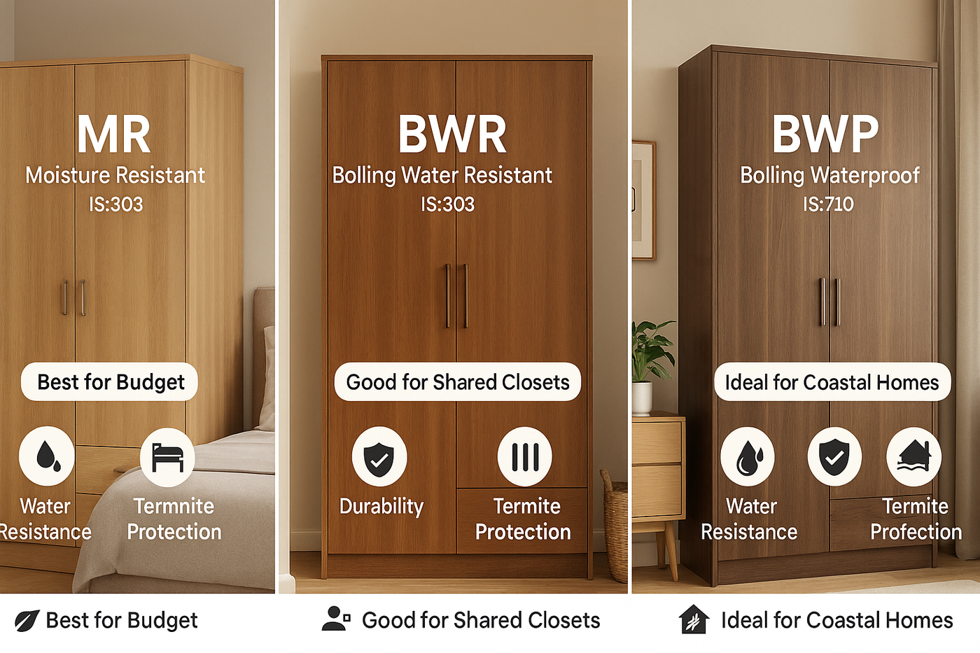 Best Plywood for Wardrobes and Cupboards – MR, BWR, or BWP?